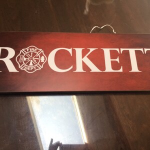 Firefighter Name Sign, Family Name, Firefighter Decor, Fireman Decor ...