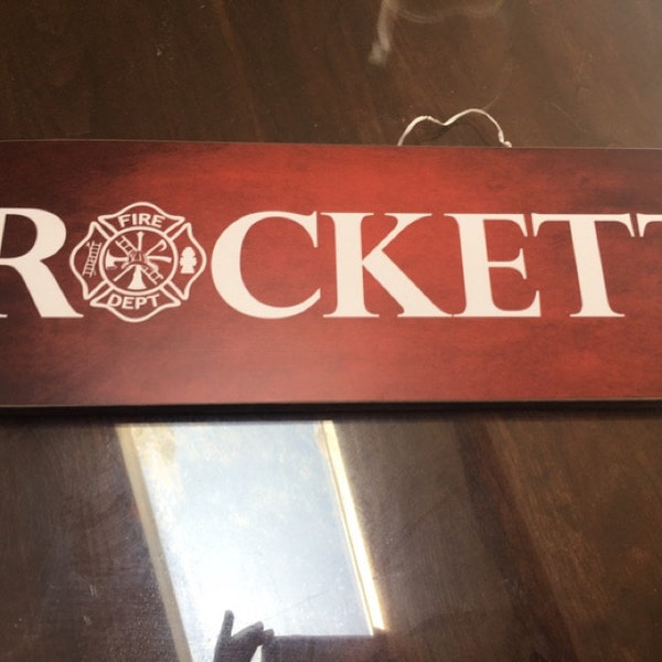 Firefighter Name Sign, Family Name, Firefighter Decor, Fireman Decor ...