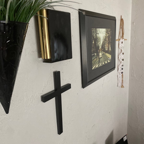 13 Plain Wall Cross Wood Black Decor Christ Catholic Mercy Cruz Made in ...