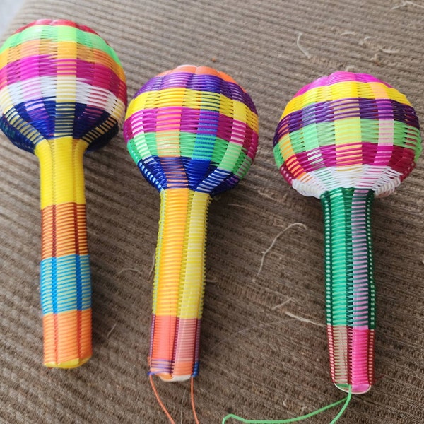 Handwoven Mexican Baby Rattle – Colorful Sonaja Keepsake, Sensory Toy ...