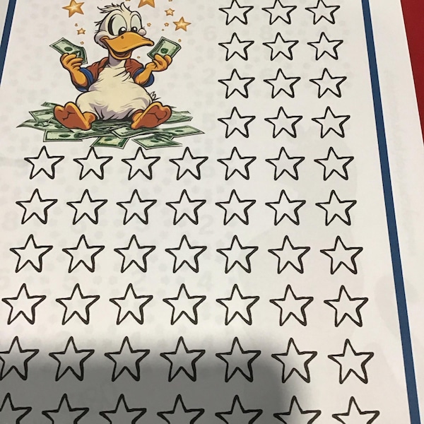 Duck Stars Savings Challenge Digital Print Big Savings Game Cute Duck ...