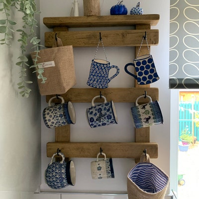 Two Tier Kitchen Cup Holder Shelf Colour Options and Sizes - Etsy