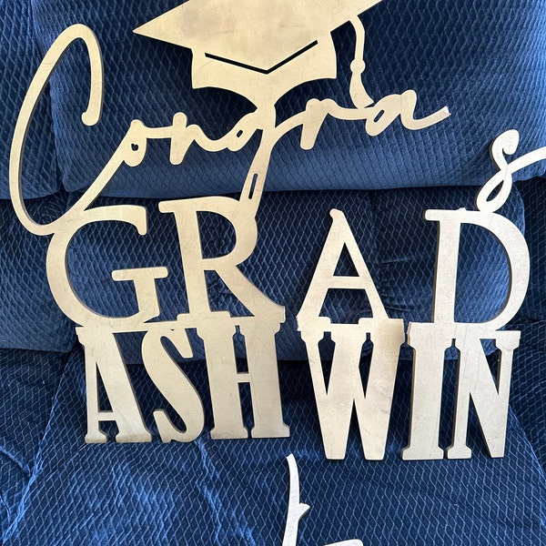 Congrats Grad Graduation Name Sign for Backdrop Decor, Graduate Gift ...