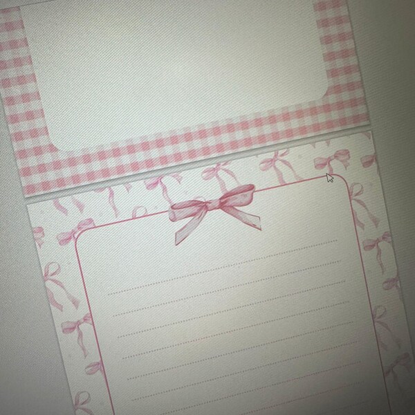 Coquette Theme Printable Notepad Digital Note Pad Cute Stationery ...