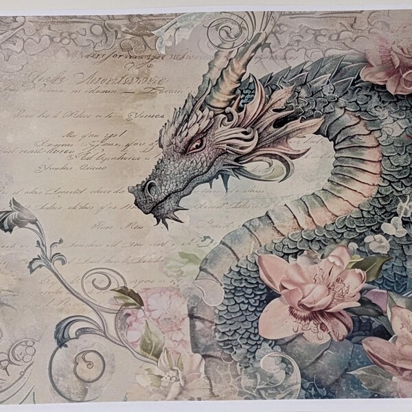 Vintage Style Dragon Junk Journal Papers, Instant Download Printable ...