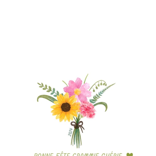 Custom Names Handprint Mother's Day Keepsake Grandma Floral Art Flower ...