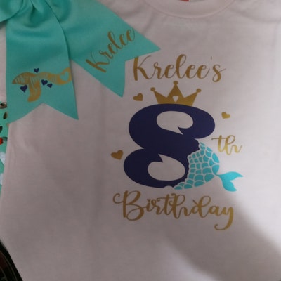 Mermaid 8th Birthday Girl Svg,png,jpg,dxf,mermaid Number With Crown,8th ...