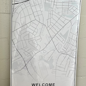 Custom City Map With Street Names Hometown Poster Wall Art Print and ...