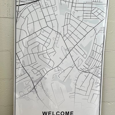 Custom City Map With Street Names Hometown Poster Wall Art Print and ...