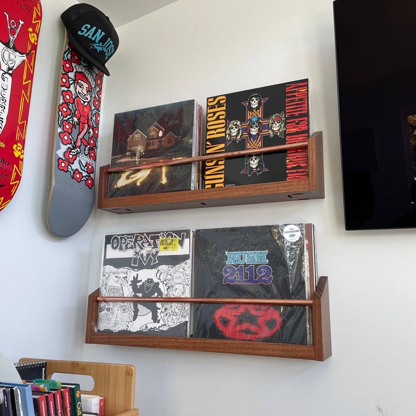 Wall Mount Record Rack Double Size Now Playing Model - Etsy