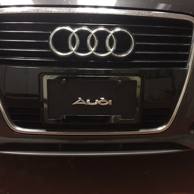 Audi 3D Black Stainless Steel License Plate With Black Caps Included ...