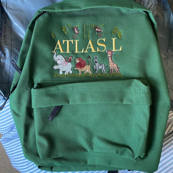 Personalised Toddler Backpack, Embroidered Elephant Rucksack, Lion ...