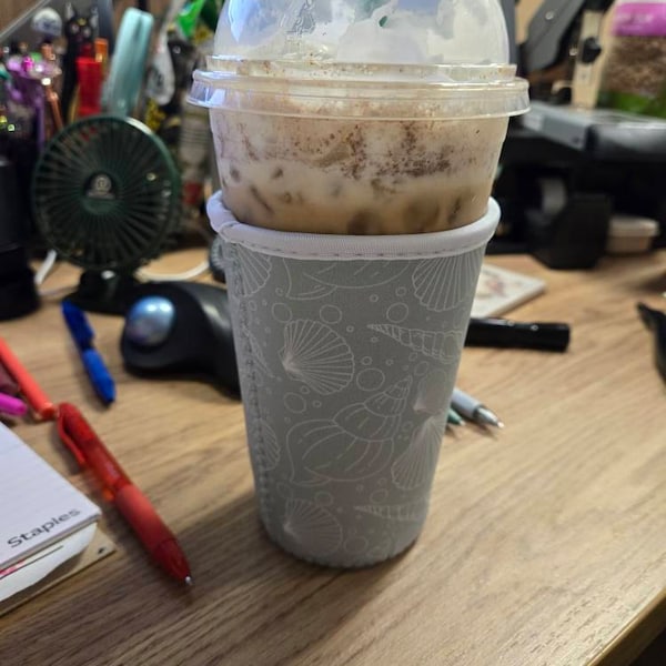 Shell Yeah Coffee Sleeve | Insulated Iced Beverage Holder - Etsy