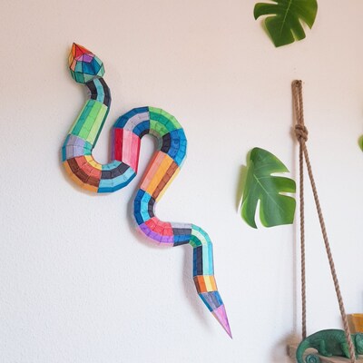 Snake Papercraft Sculpture, Printable 3D Puzzle, Papercraft Pdf ...