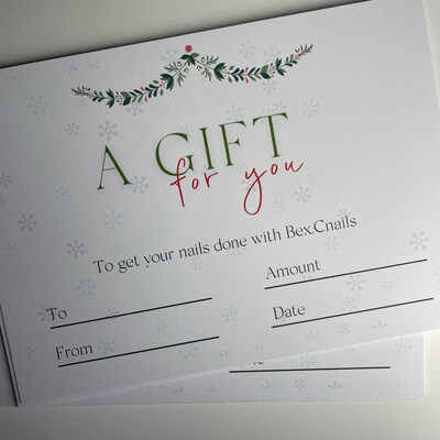 Personalised A6 Gift Vouchers A6 Gift Certificates Gift Vouchers Gift ...
