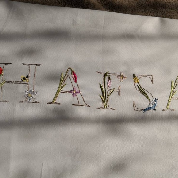 Flower Garden Alphabet Machine Embroidery Design Package, Floral ...