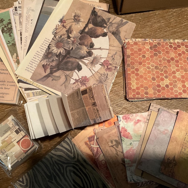 60 Sheets Decorative Paper Grab Bag, Scrapbook Paper, Ephemera Paper ...