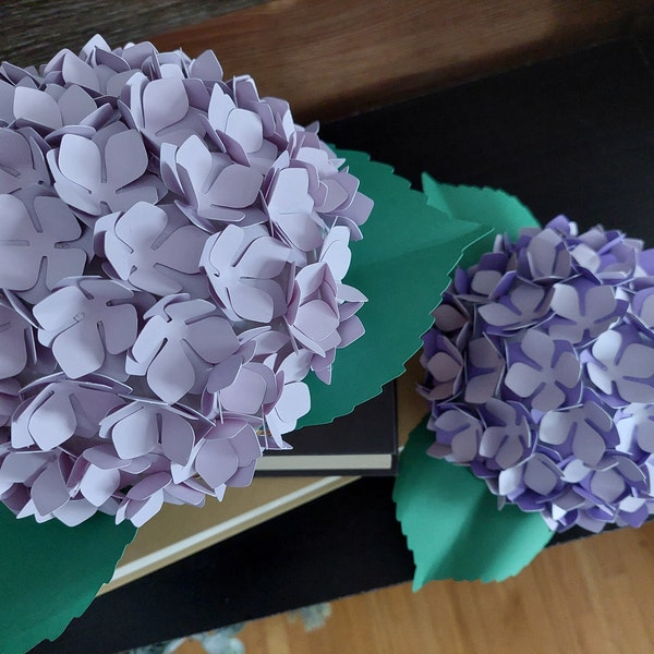 Hydrangea Paper Flower Pattern, DIY Flower Tutorial With Paper Flower ...