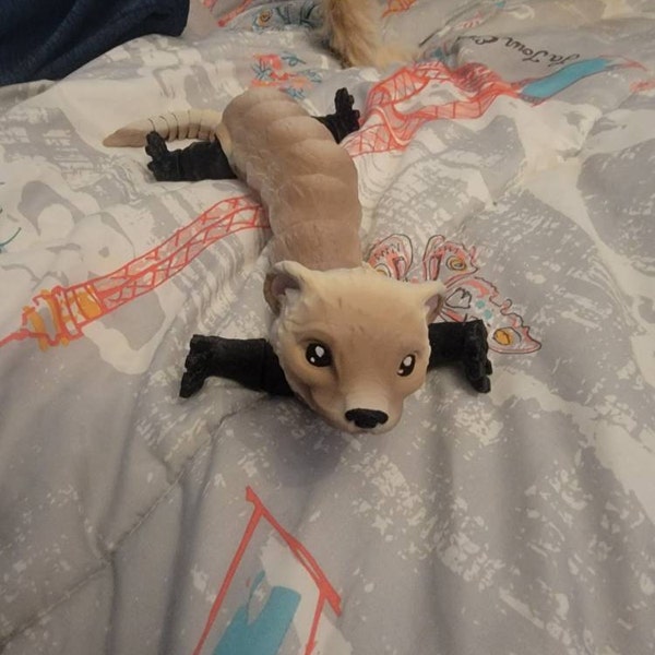 Lifesize Cute Ferret Fidget Toy, Posable 3D Printed Pet Ferret ...