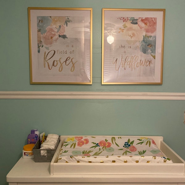 Nursery Wall Art Nursery PRINTABLE Art Baby Girl Nursery Decor Coral ...