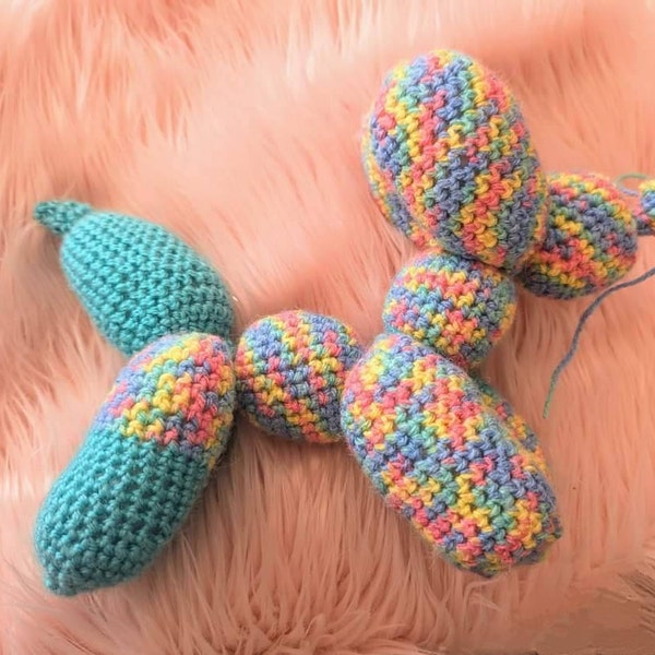 No Sew Balloon Dog Crochet Pattern, Beginner Amigurumi Puppy, Balloon ...