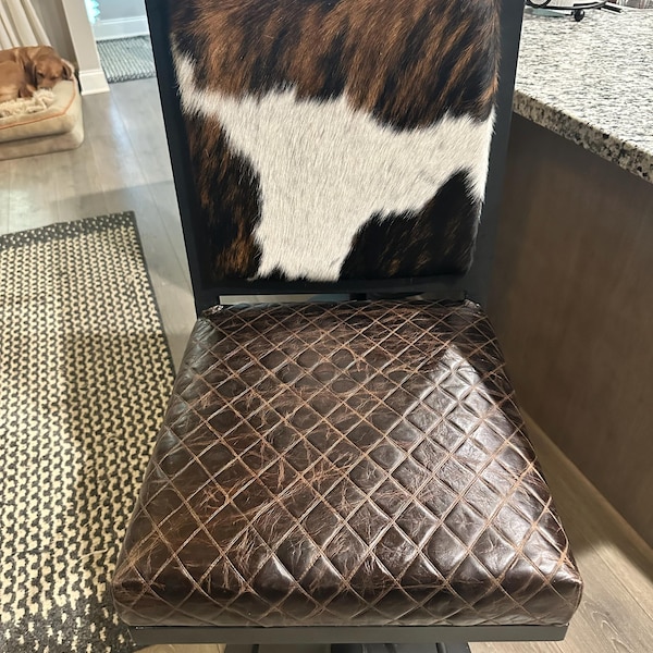 Cowhide Bar Stools / Counter Stools Adjustable Height Custom Made FP GL ...