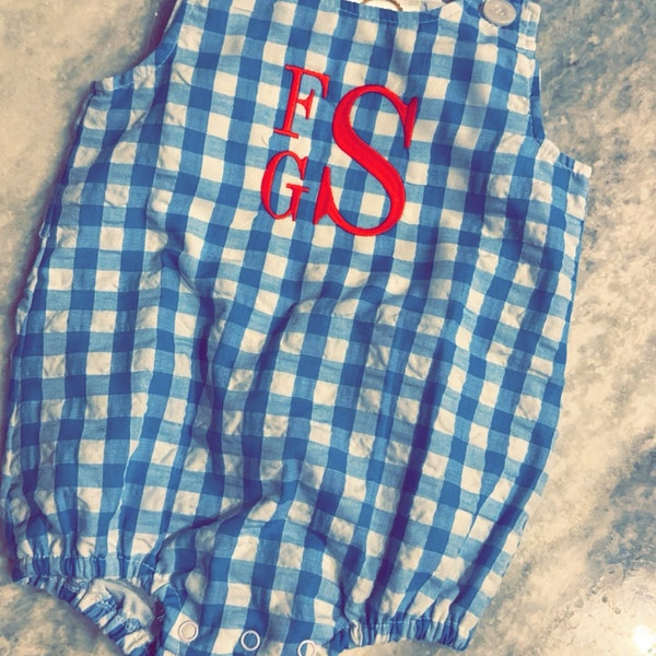 Boys Bubble, Monogrammed Bubble, Sunsuit, Monogram, Personalized ...