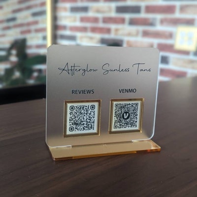 QR Code Display Sign Acrylic, 4 Codes, Quadruple Code Sign, SIZE 4.5x9 ...