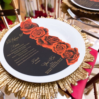 Hexagon Shaped Menu/ Geometric Shape Menus/ White and Gold Menu / Die ...