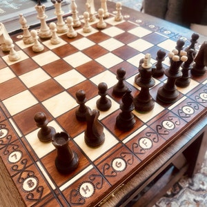 Beautifully Detailed 20x20 Inch Solid Wood Chess Board NO PIECES - Etsy