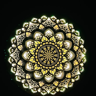 MANDALA LAMP SACRED Geometry, Eye-catching Mandala Wall Art With ...