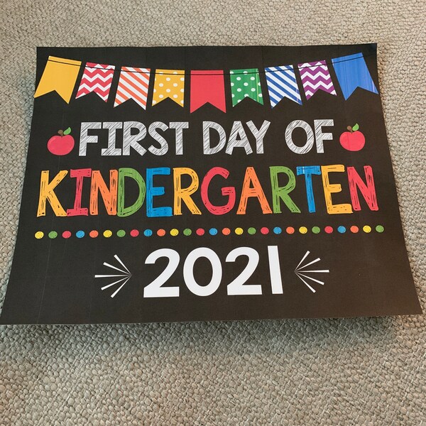 First Day of Kindergarten Sign, Back to School Sign Chalkboard Photo ...