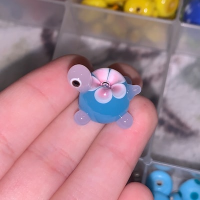 Lamp Work 14mm Turtle Glass Beads Flower Animal Lucky Bead Design Charm ...