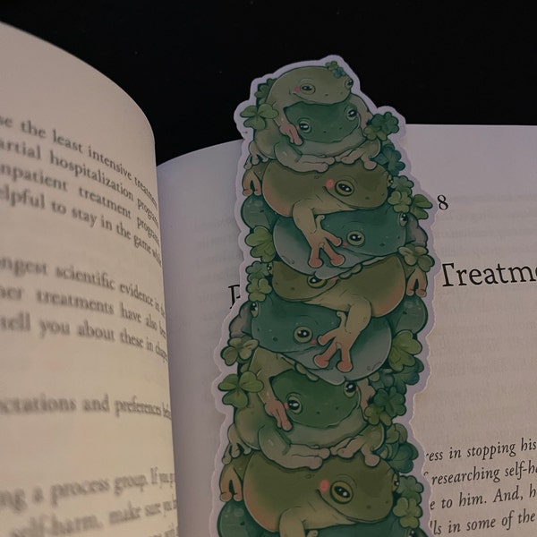 Frog Stack Bookmark | Frog Art | Cute Bookmark | Laminated ...