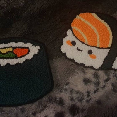 Handmade Lemon Slice Punch Needle Coaster Tufted Mini Mug Rug Orange ...