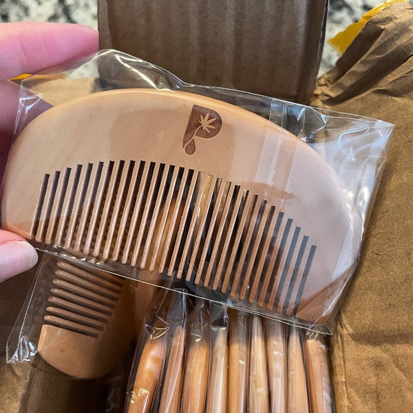 Personalized Customize Logo Combs-handmade Fine Tooth Wood Comb Beard ...