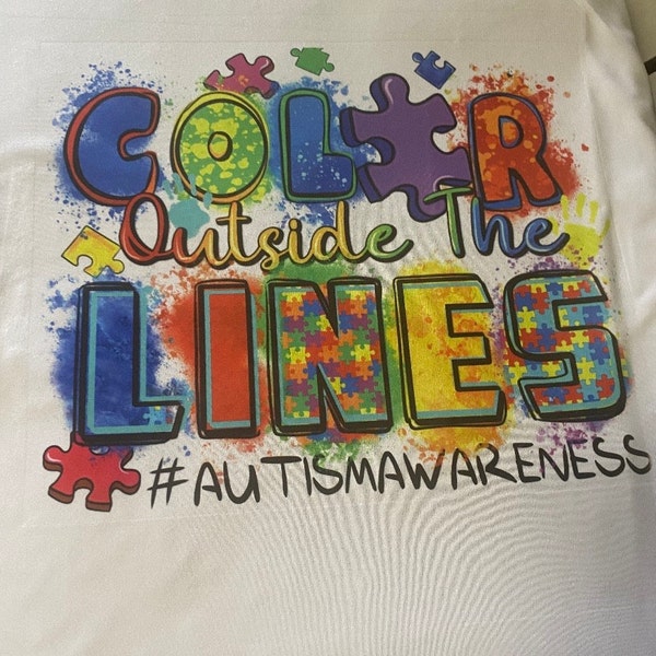 Color Outside the Lines Autism Awareness Png Sublimation Design ...
