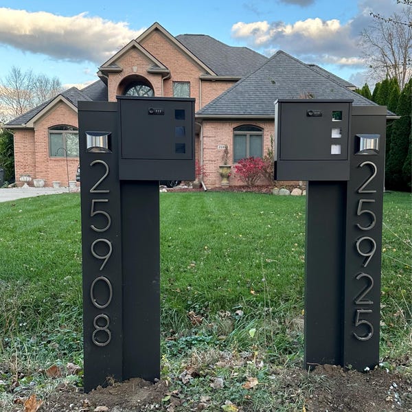 Modern Locking Aluminum Mailbox for Outdoor Use – Durable Stand - Etsy