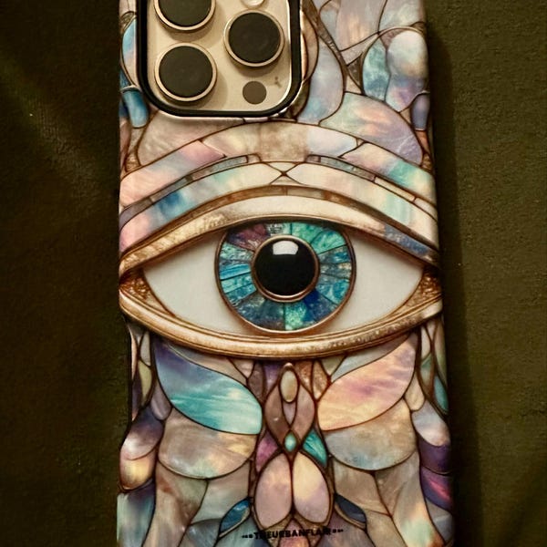 All Seeing Eye Stained Glass Illusion Print Magsafe Phone Case for ...