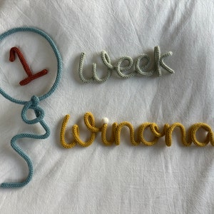 Personalized Knit Lettering, Name Sign for Wall, Kids Room Deco, Party ...