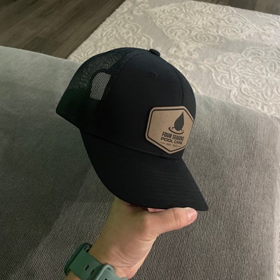 6 Custom Leather Patch Hats, Logo Hats, Laser Engraved Leather Patch ...