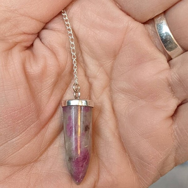 Ruby Feldspar Crystal Pendulum Dowsing, Answers, Chakra Balancing & Healing .925 SS - Etsy