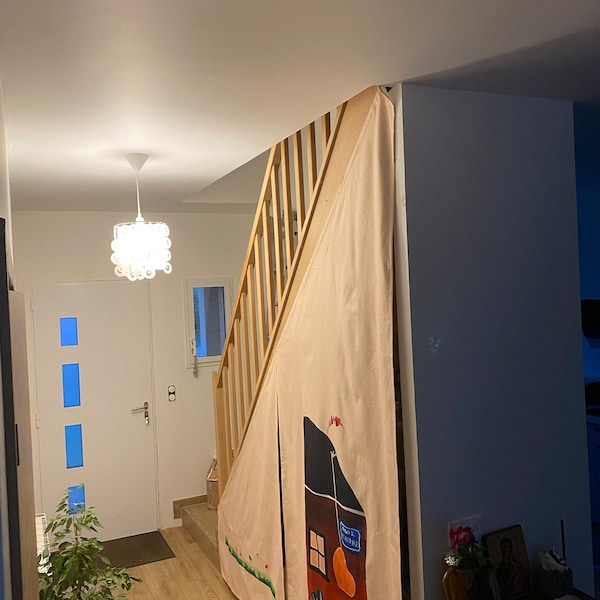 Custom Made Curtain Under the Stairs| Personalized & Stylish Home Decor ...