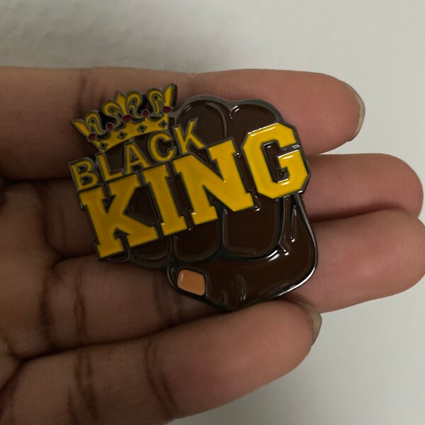 NEW, Pin Pro Black, Enamel Pin "king Fist With Crown" Exclusive Lapel ...
