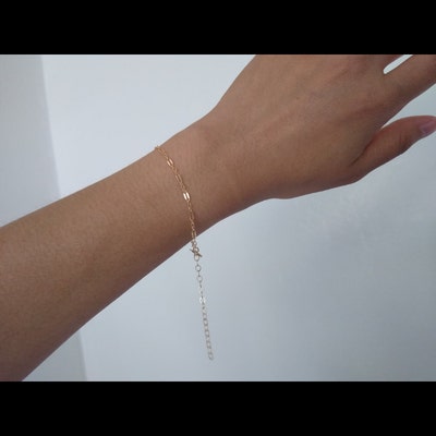 Thin Gold Bracelet 14kt Gold Filled Box Chain Bracelet - Etsy