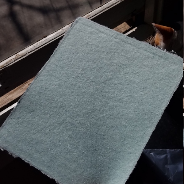 Handmade Paper 8x10 - Celadon Mixed Media Fine Art Paper - Etsy