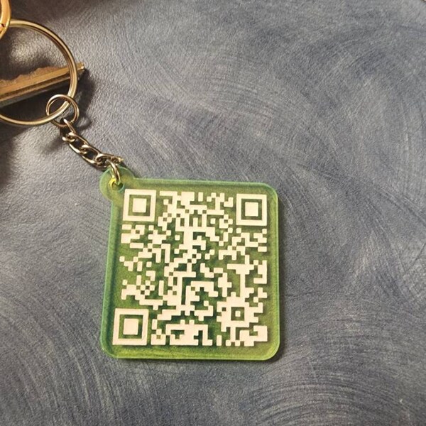 Custom Engraved QR Code Keychain, Website Business Card, Spotify Apple ...