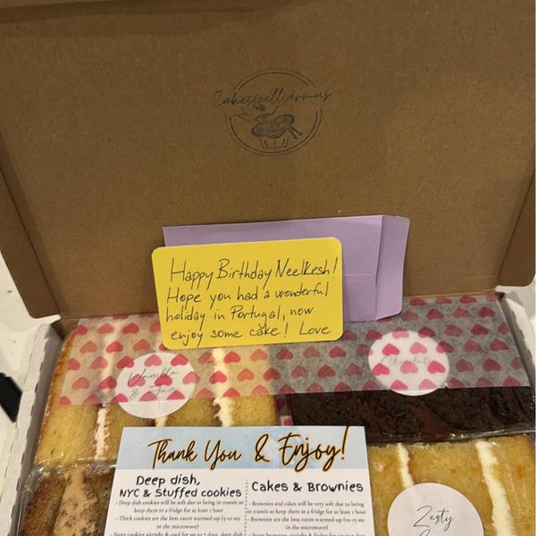 Letterbox Cake Slices - Birthday Cake - 4 Cake Slices - Birthday Gift ...