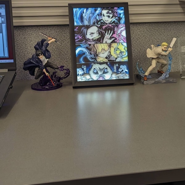 Gyomei LED Frame, Demon Slayer LED Frame Painting, Art Frame Light ...