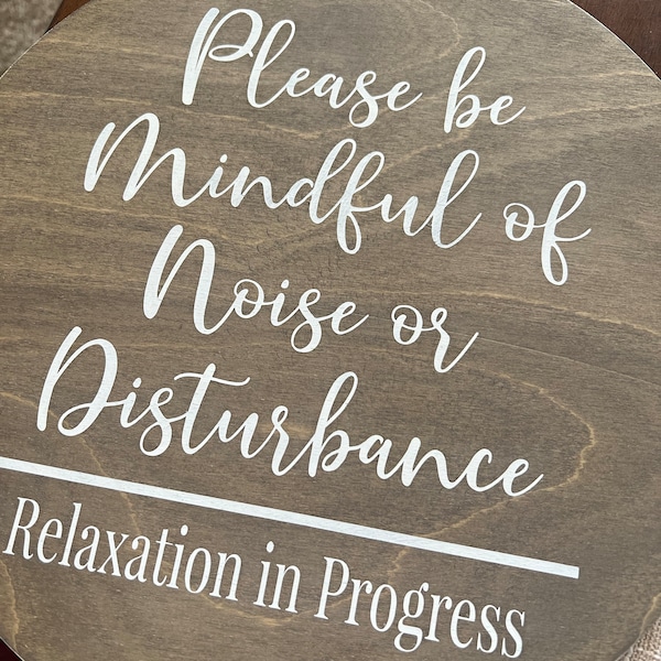 Spa Service in Session Sign Quiet Please Sign Round Welcome Sign ...